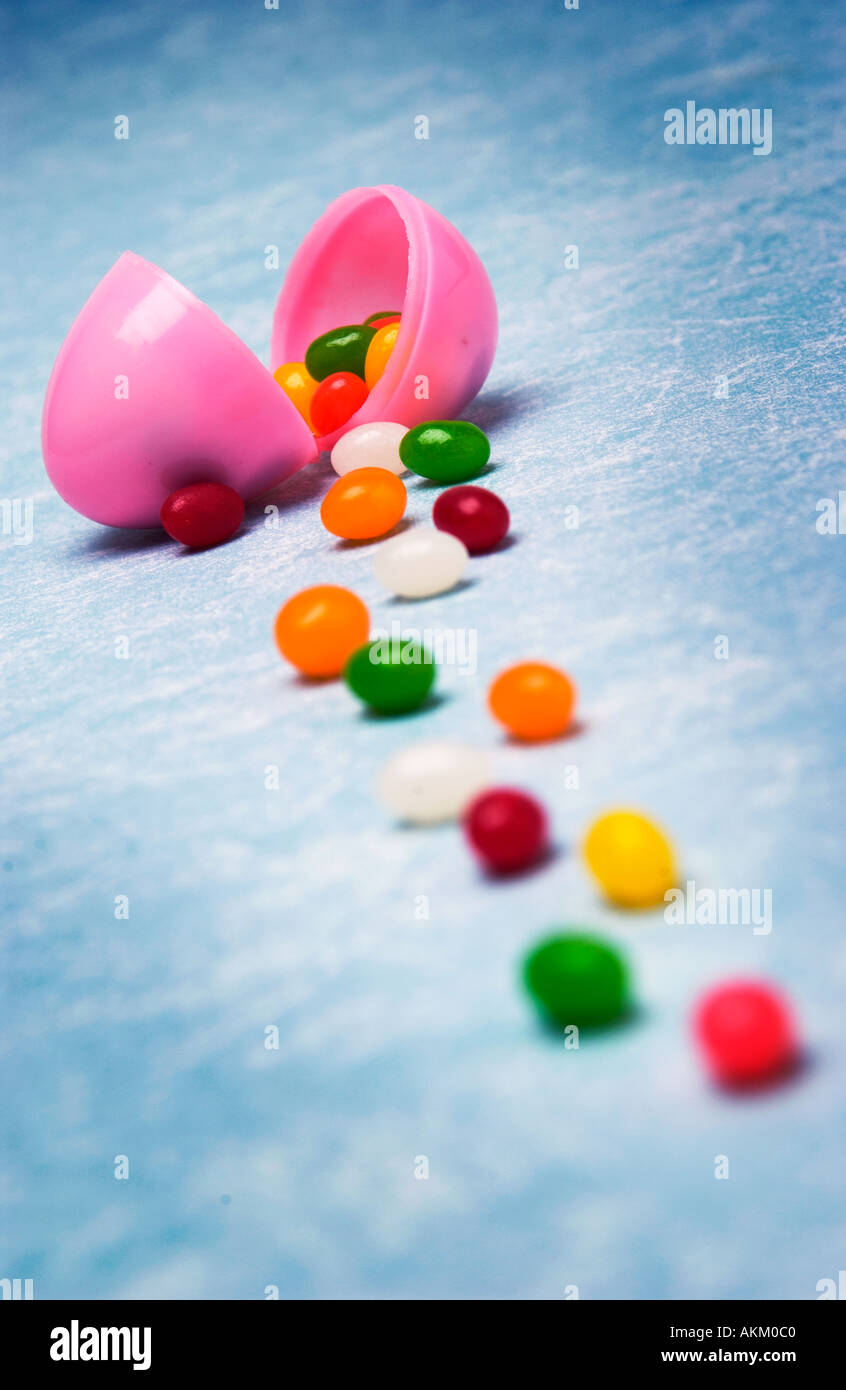 Plastic easter egg jelly beans hi-res stock photography and images - Alamy