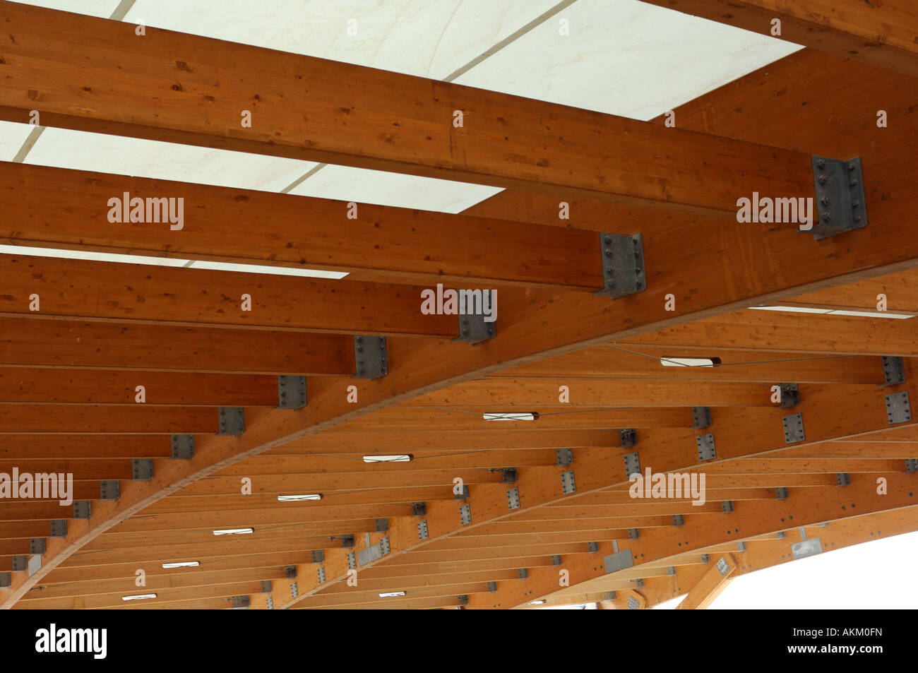 Wooden construction dome arches and beams Stock Photo - Alamy