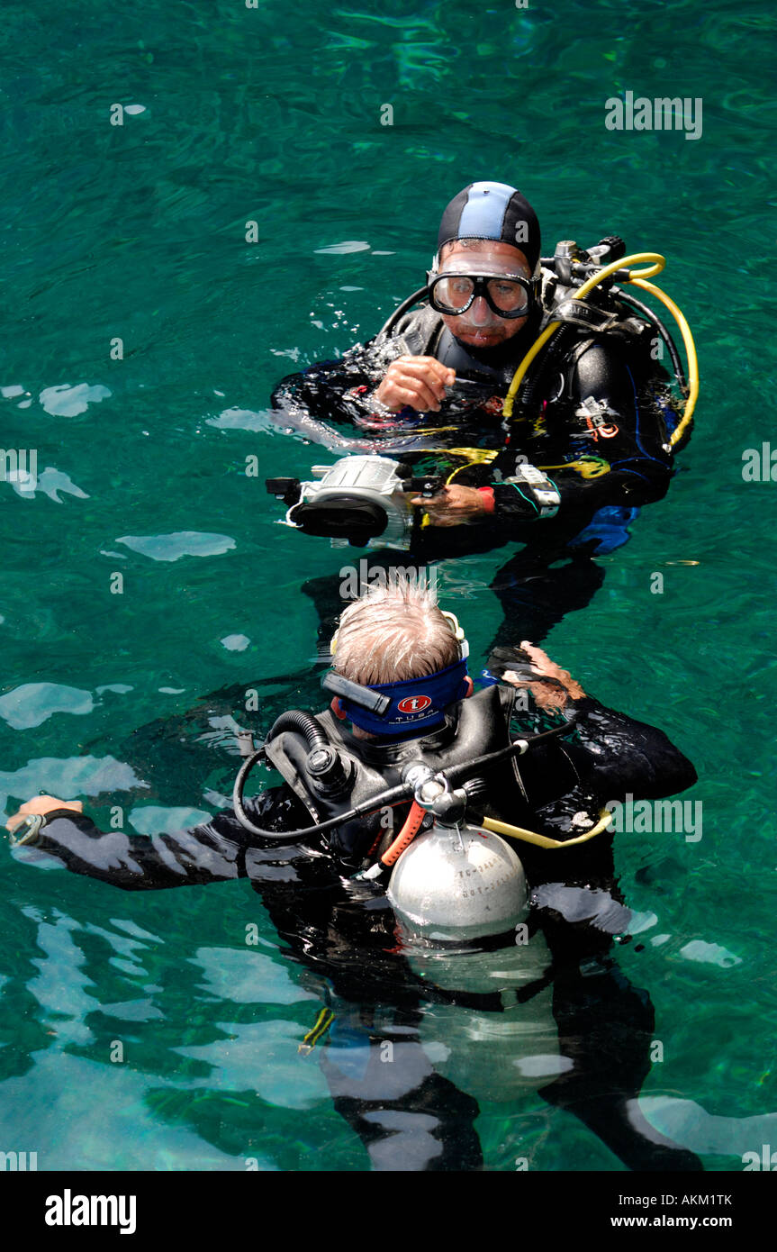 Viking scuba divers in the sea water Stock Photo - Alamy