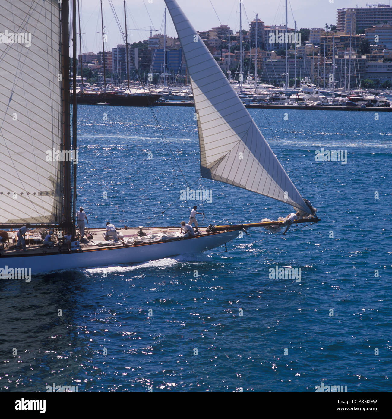 Classic sailing yacht Thalatta, participating in the annual Conde de Barcelona Classic Boats ...