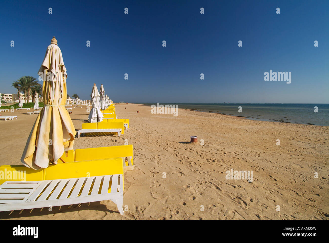 Private beach in Raouf hotel, Nabq bay, Sharm el Sheikh, Egypt Stock ...