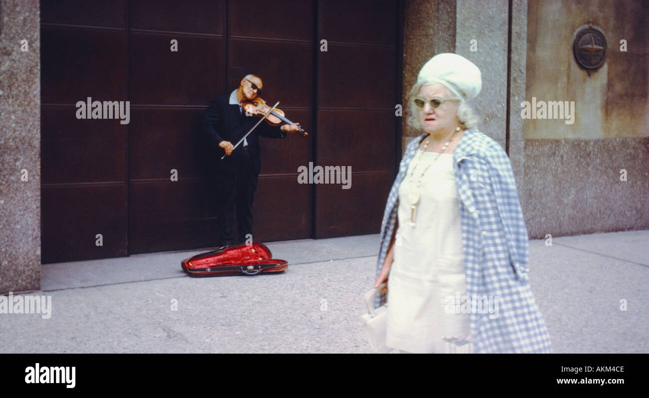 Blind Man playing Violin, with Passer-By, 1971, Streets of New York ...