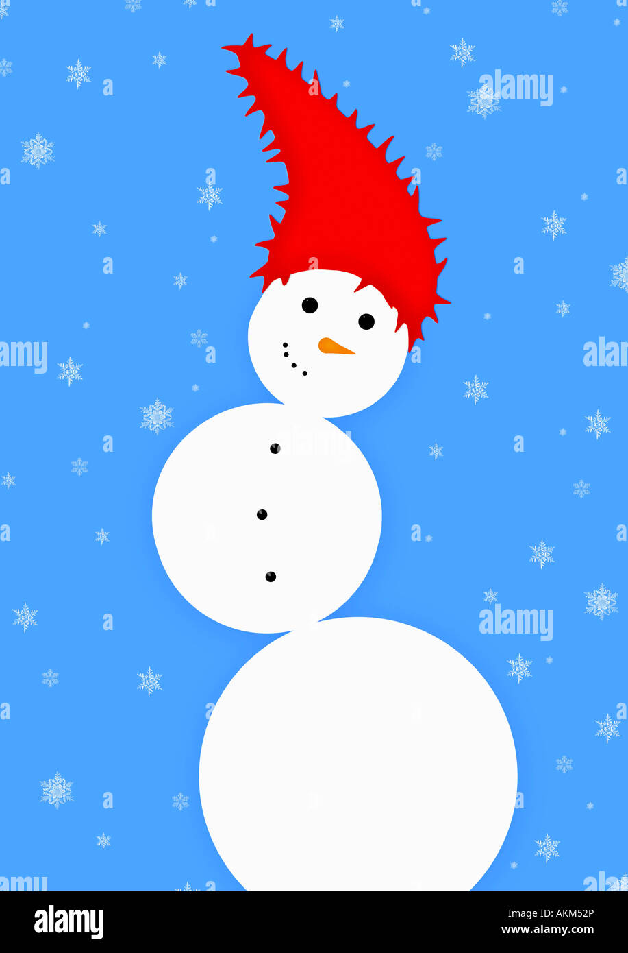 Illustration of a snowman Stock Photo - Alamy