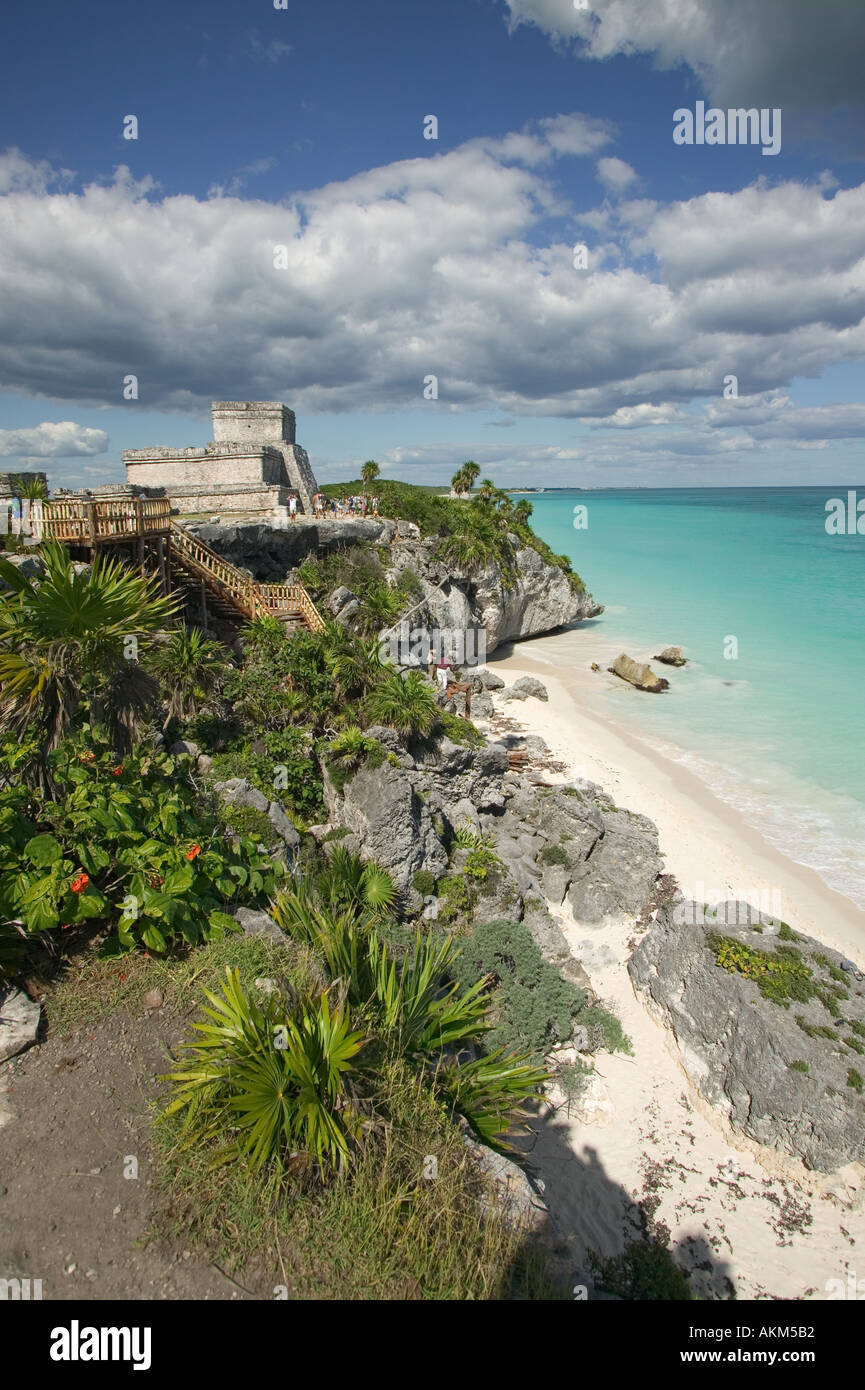 Mayan ruins on waterfront Tulum Mexico Stock Photo - Alamy