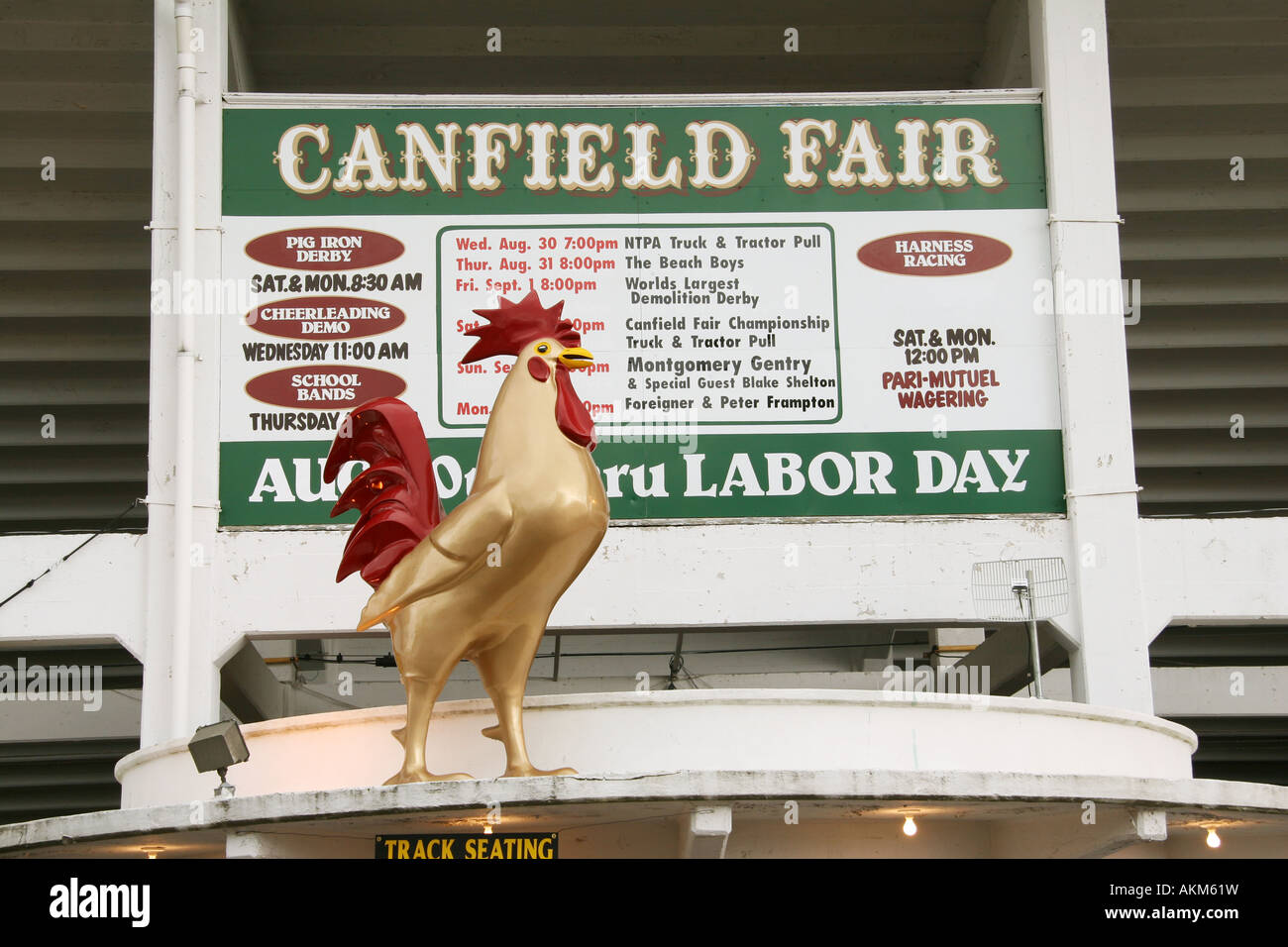 Canfield Fair Rooster View of front of grandstand at Canfield Fair ...