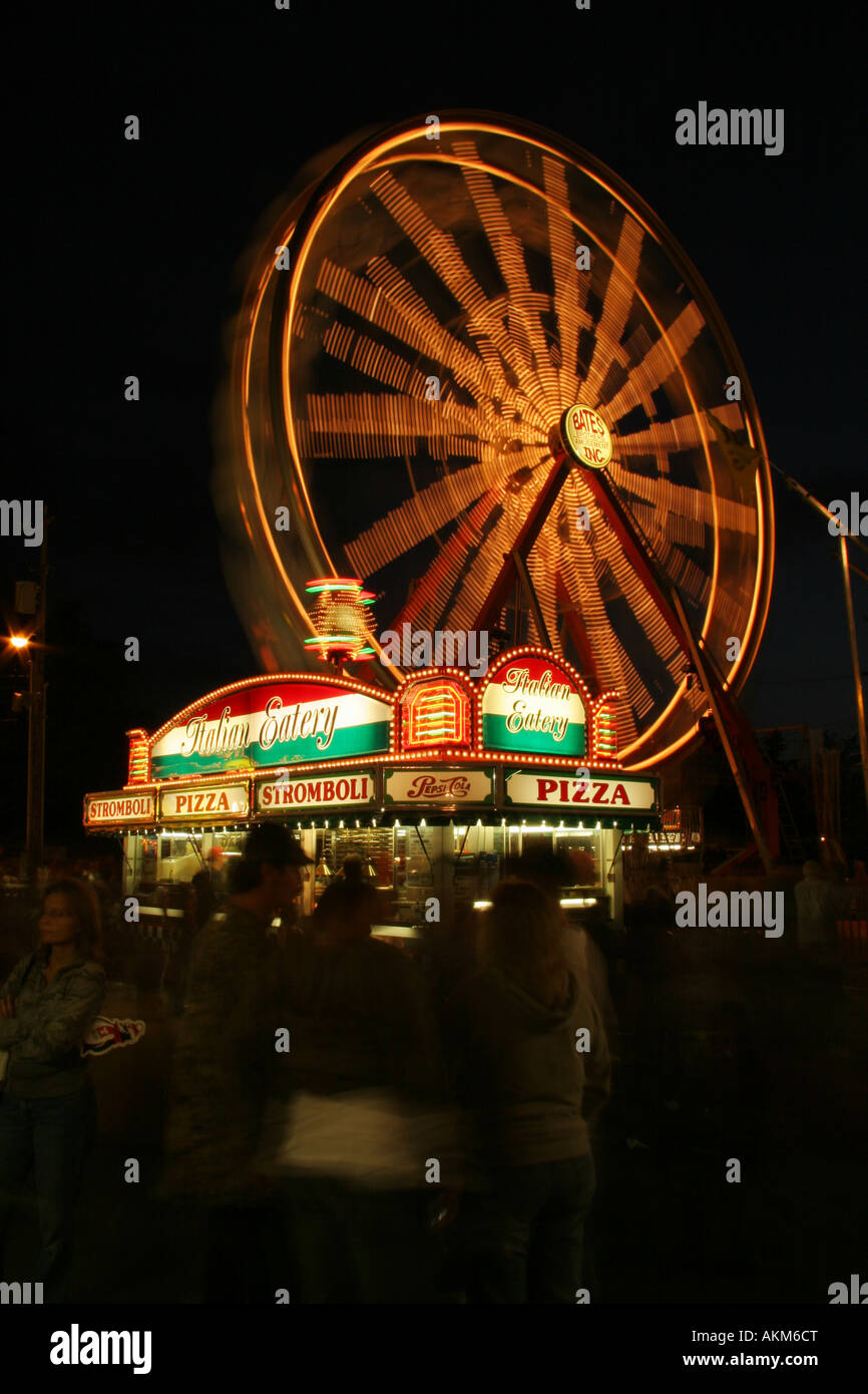 Italian Eatery and Ferris Wheel at Night Canfield Fair Canfield Ohio ...