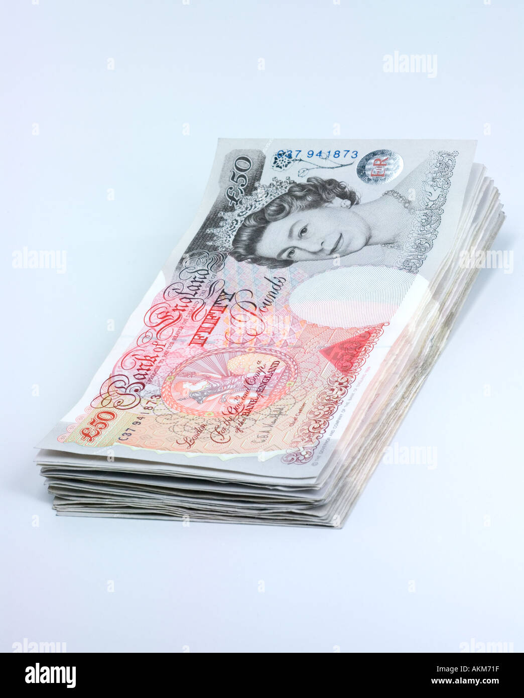 50 pound note stack hi-res stock photography and images - Alamy