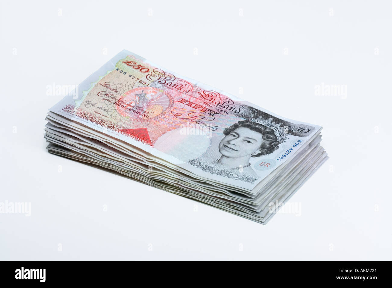 50 pound note stack hi-res stock photography and images - Alamy