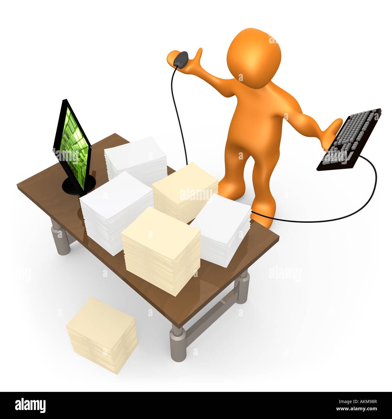 Person and frustration and paperwork Cut Out Stock Images & Pictures ...