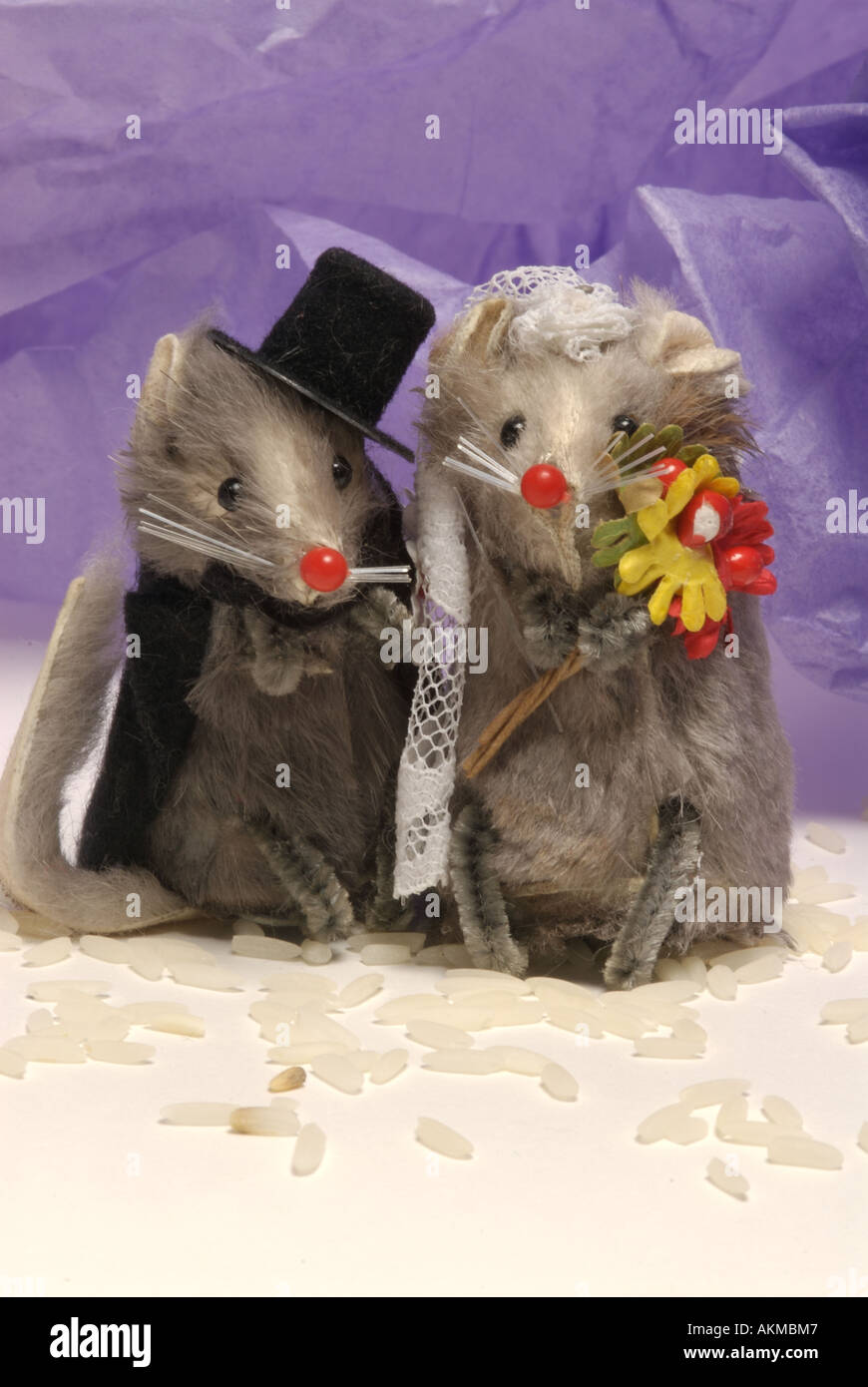 Two toy mice in wedding attire Stock Photo - Alamy