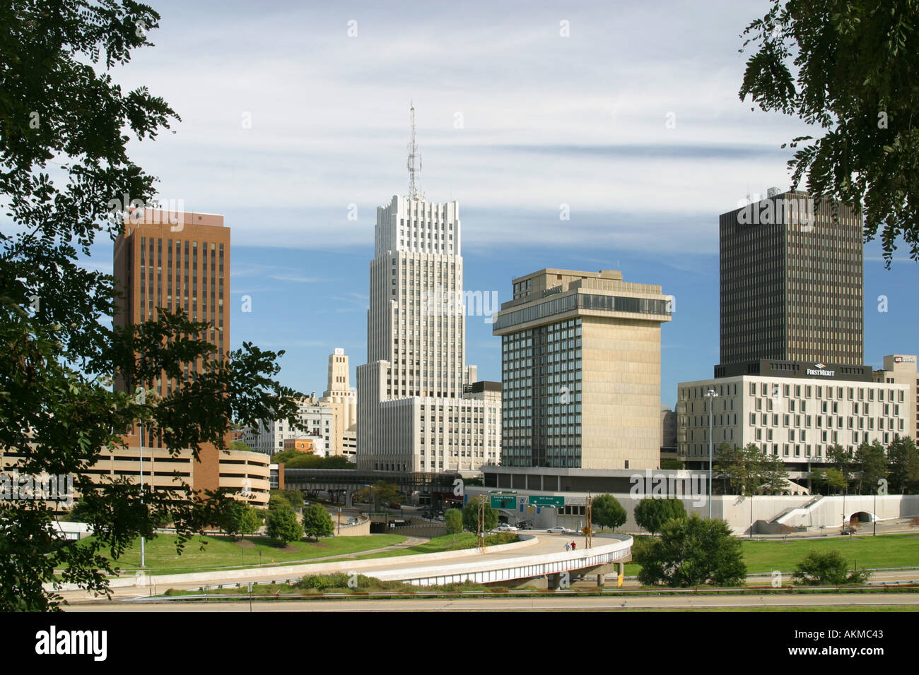 Akron Ohio Downtown cityscape Stock Photo - Alamy