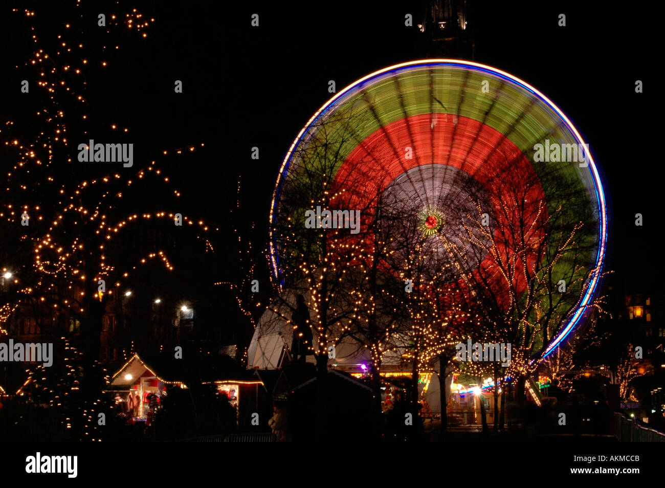 Edinburgh night fair and spinning wheel Stock Photo - Alamy