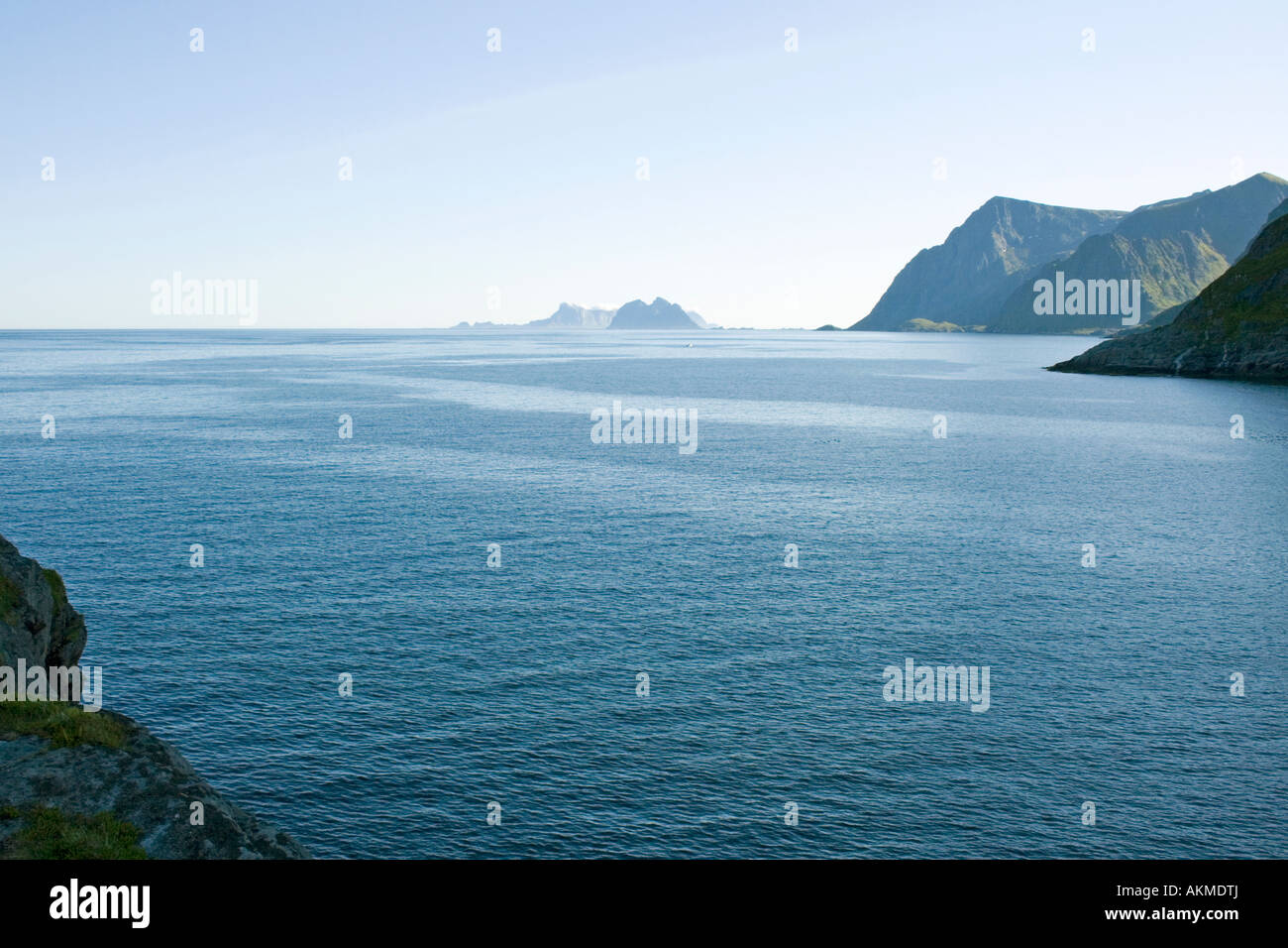 Vaeroya Island from Moskenes across the Maelstrom strait, Lofoten ...