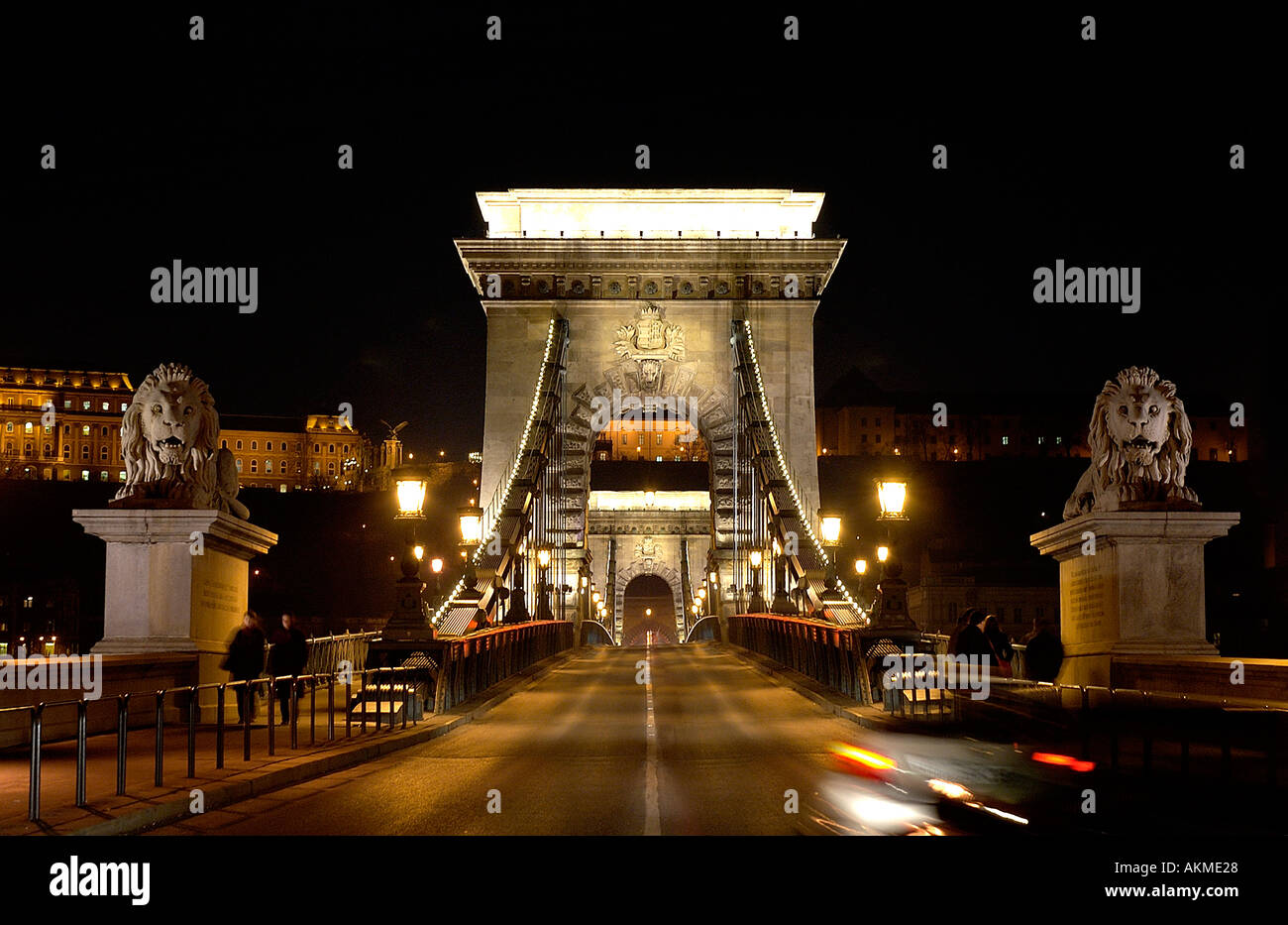 The Chain Bridge by night Stock Photo - Alamy