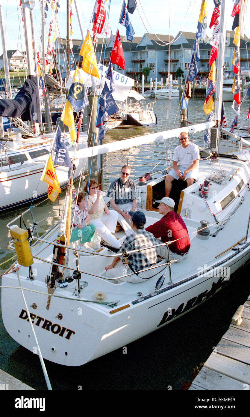 Sailboat festivities the day before the sailboat race from Port Huron ...