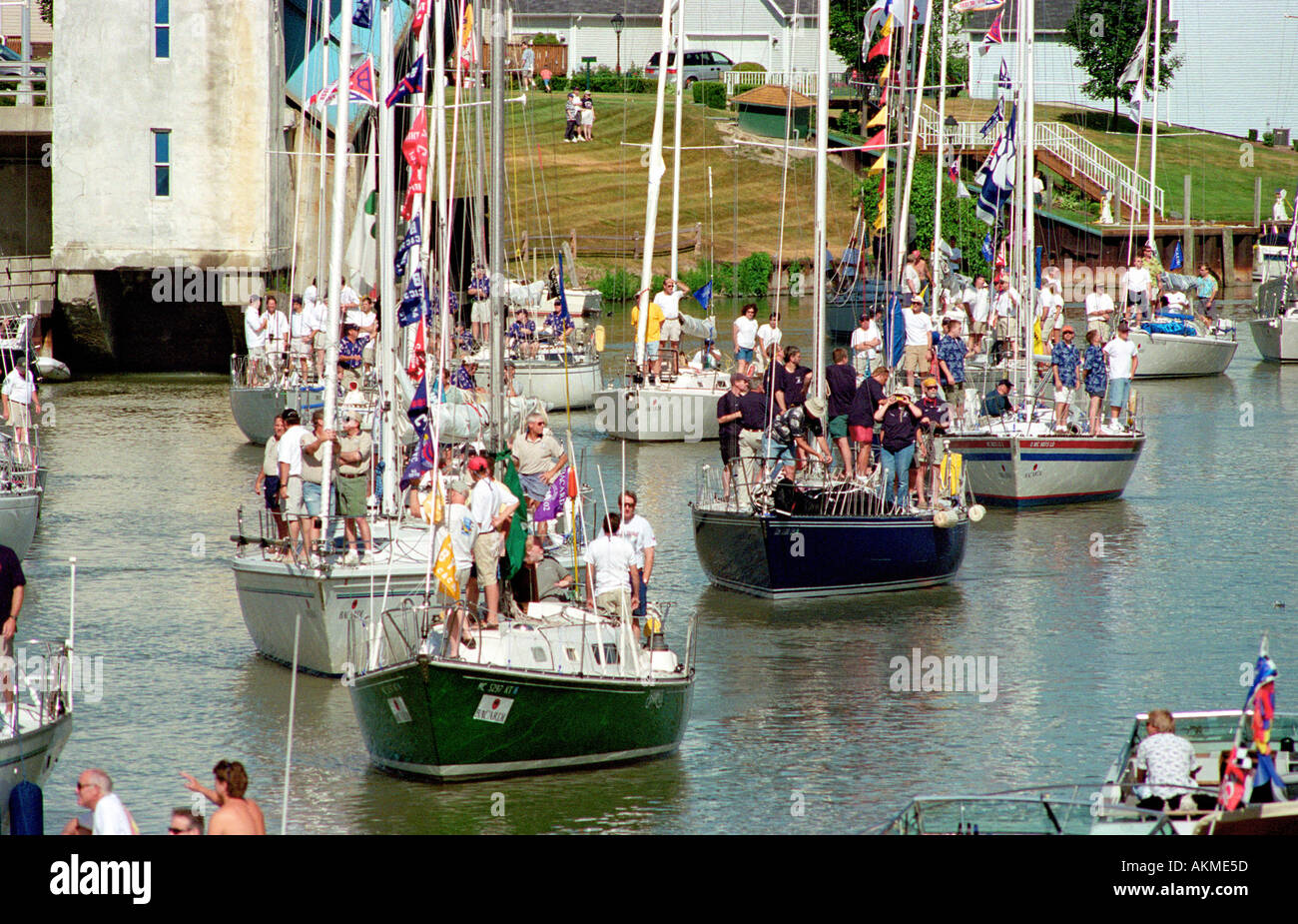 Sailboat festivities the day before the sailboat race from Port Huron ...