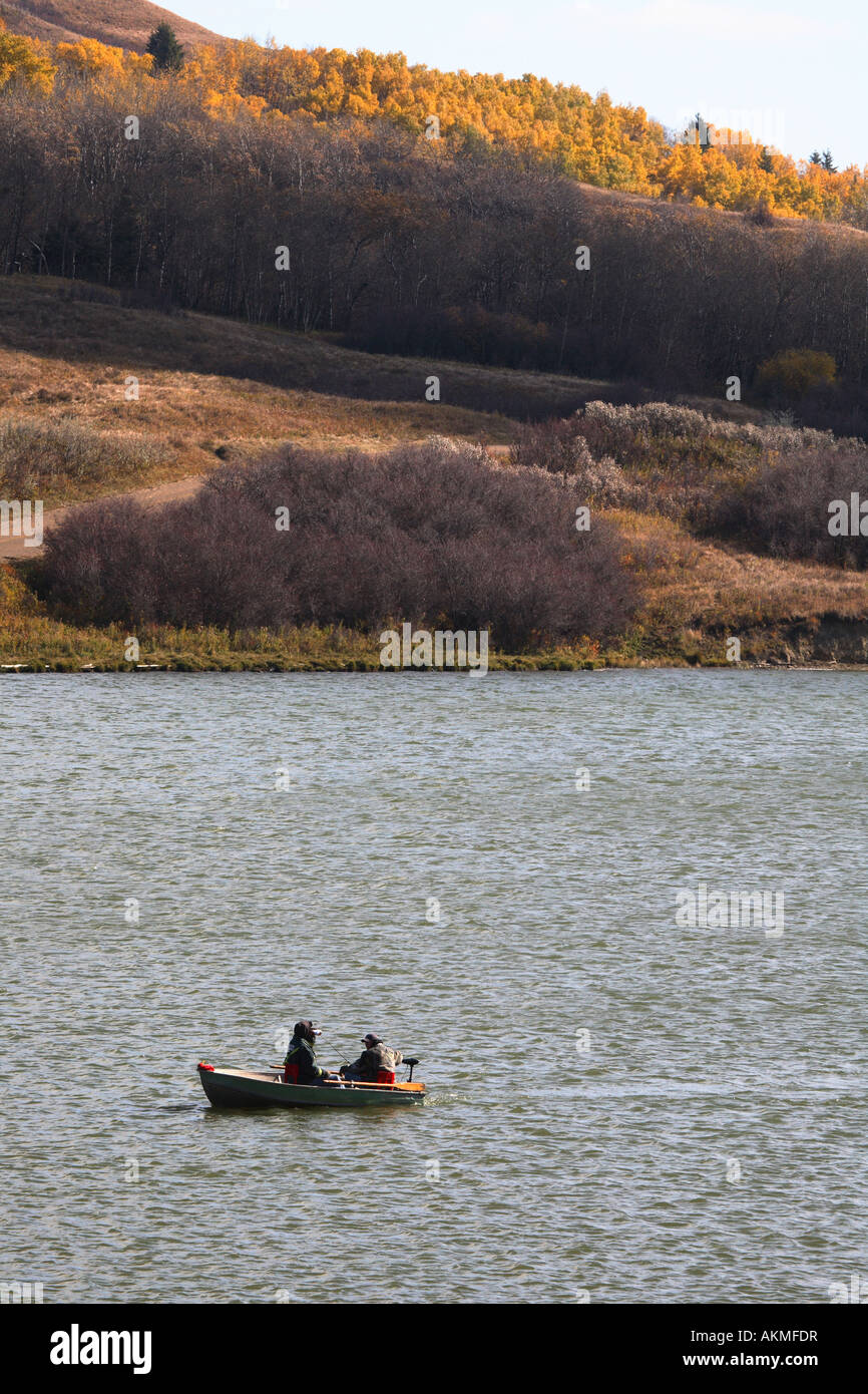 Two fishermen boating on Reesor Lake Stock Photo - Alamy
