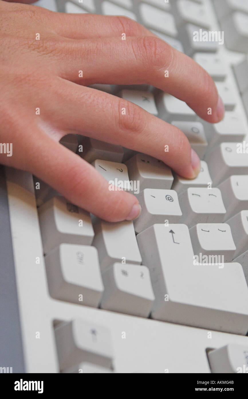 typing on a keyboard Stock Photo - Alamy