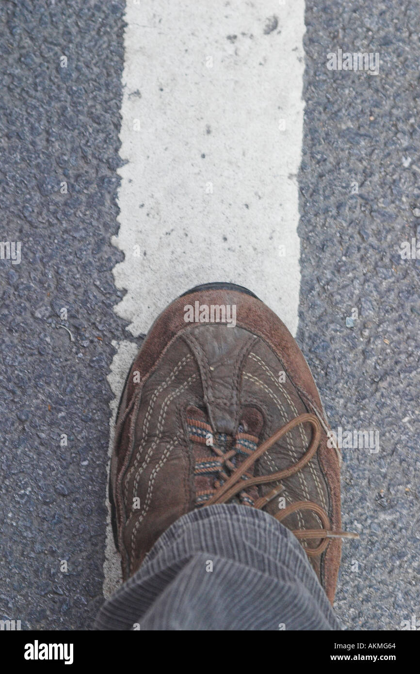 walking along a line Stock Photo - Alamy