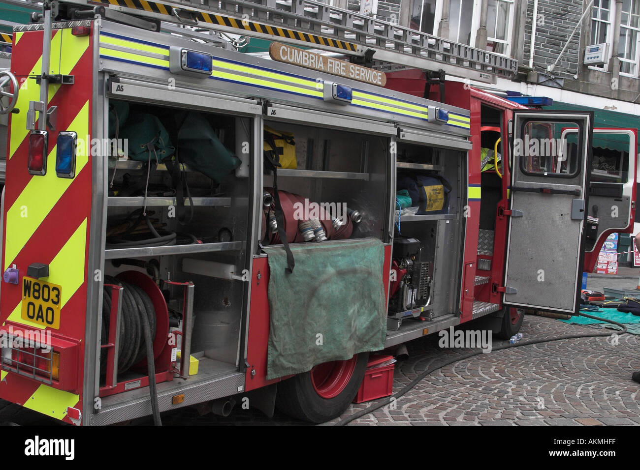inside the compartments of a fire engine Stock Photo - Alamy