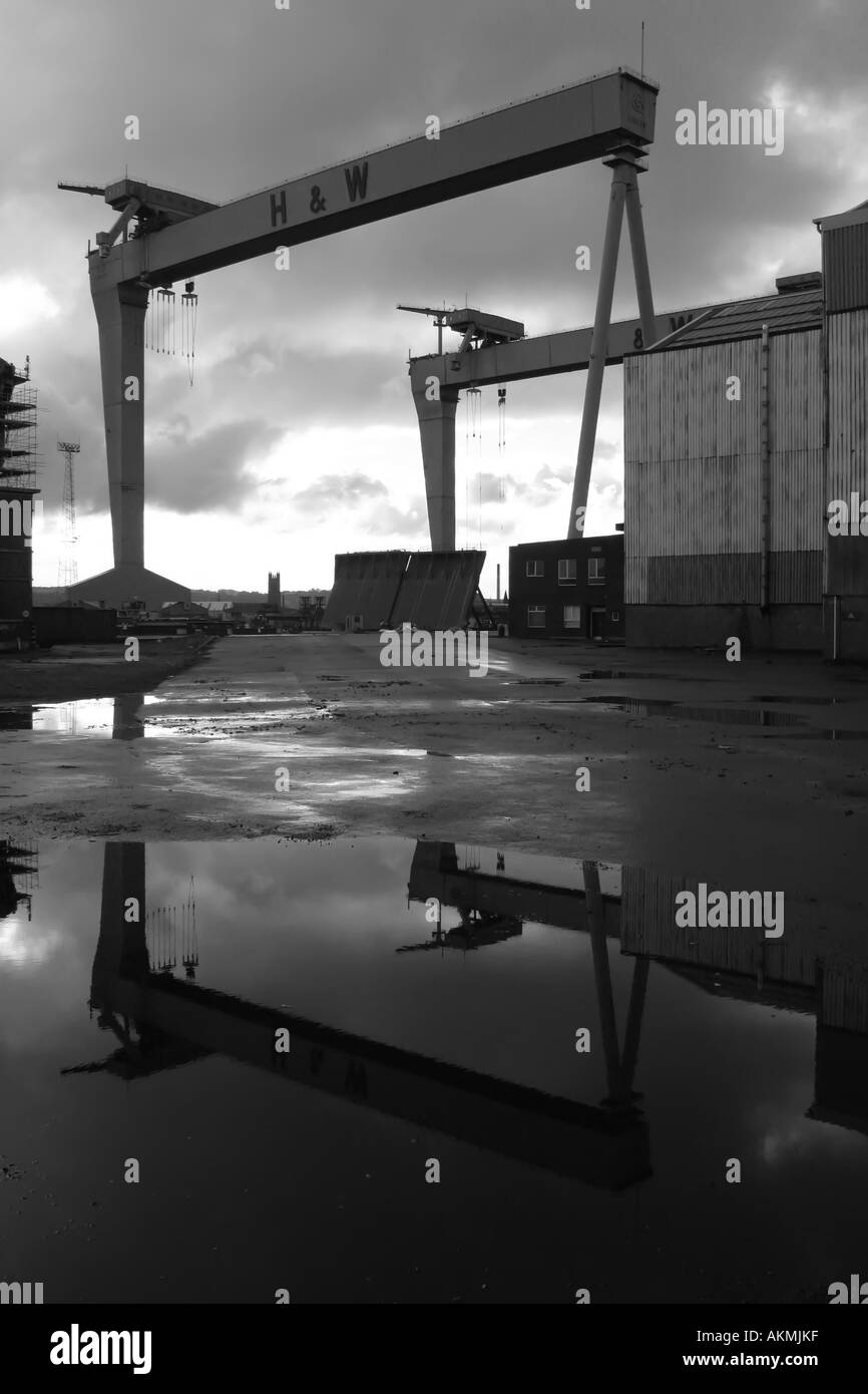 Samson and Goliath cranes in Belfast shipyard, Belfast, Northern ...