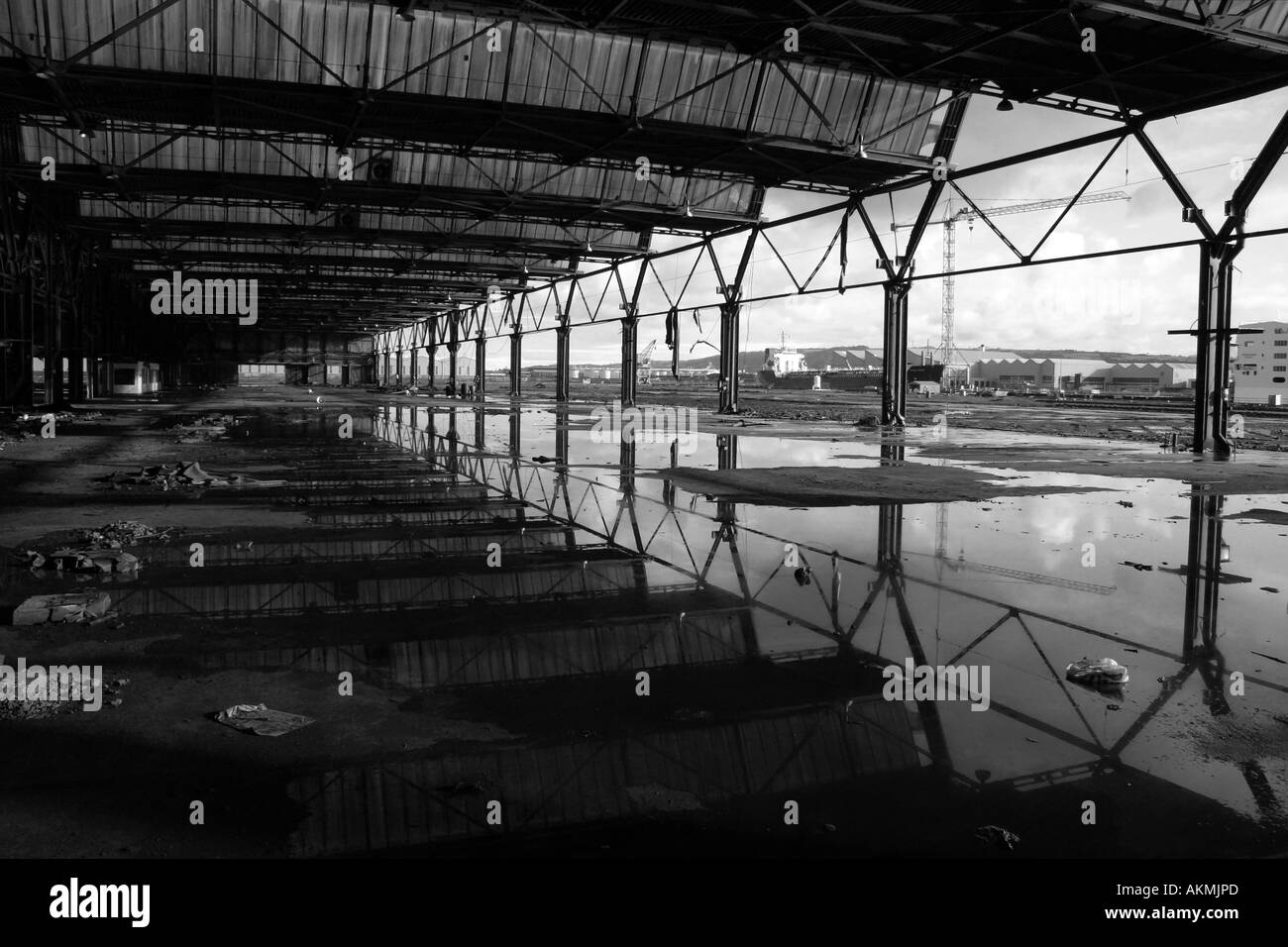 abandoned factory buildings in Belfast shipyard, Belfast, Northern ...