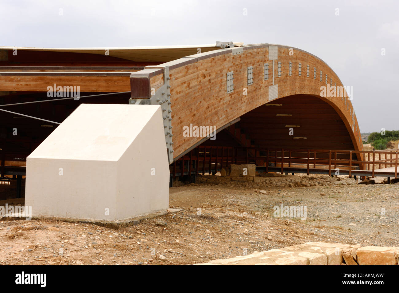 Wooden construction dome arches support Stock Photo - Alamy