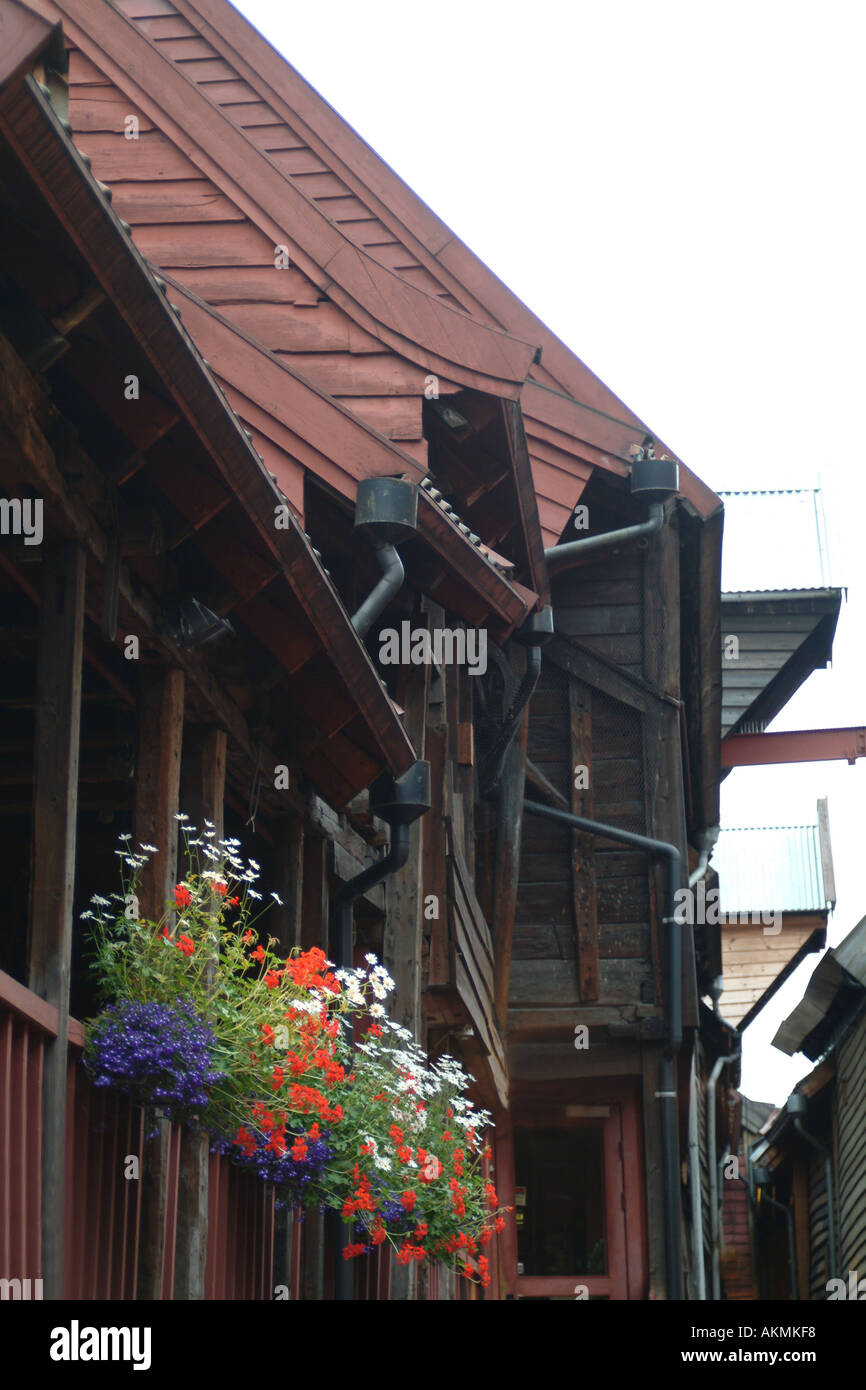 Window boxes Bergen Norway Stock Photo - Alamy