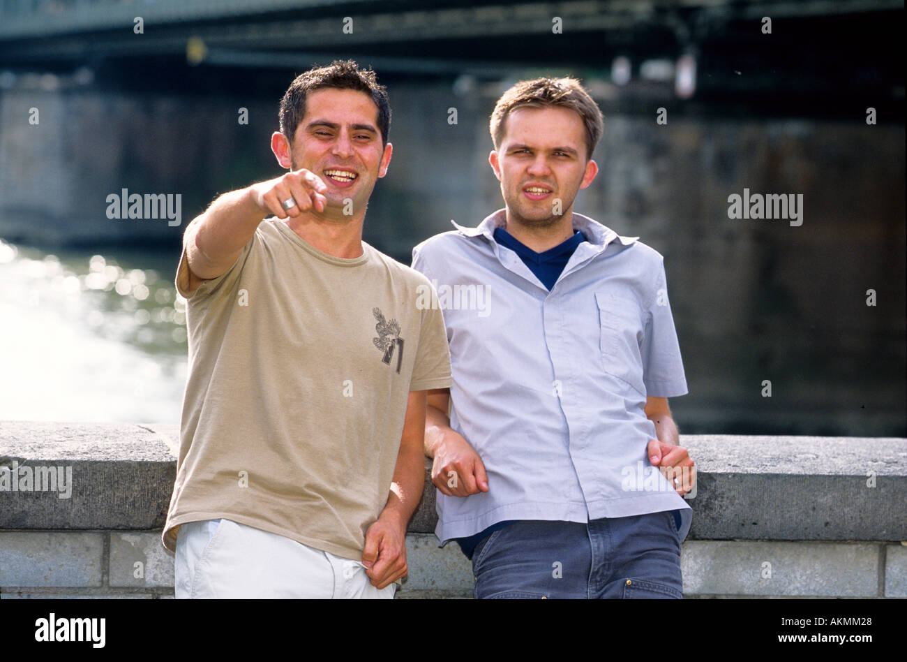 Germany Free time Portrait of two young men Stock Photo - Alamy