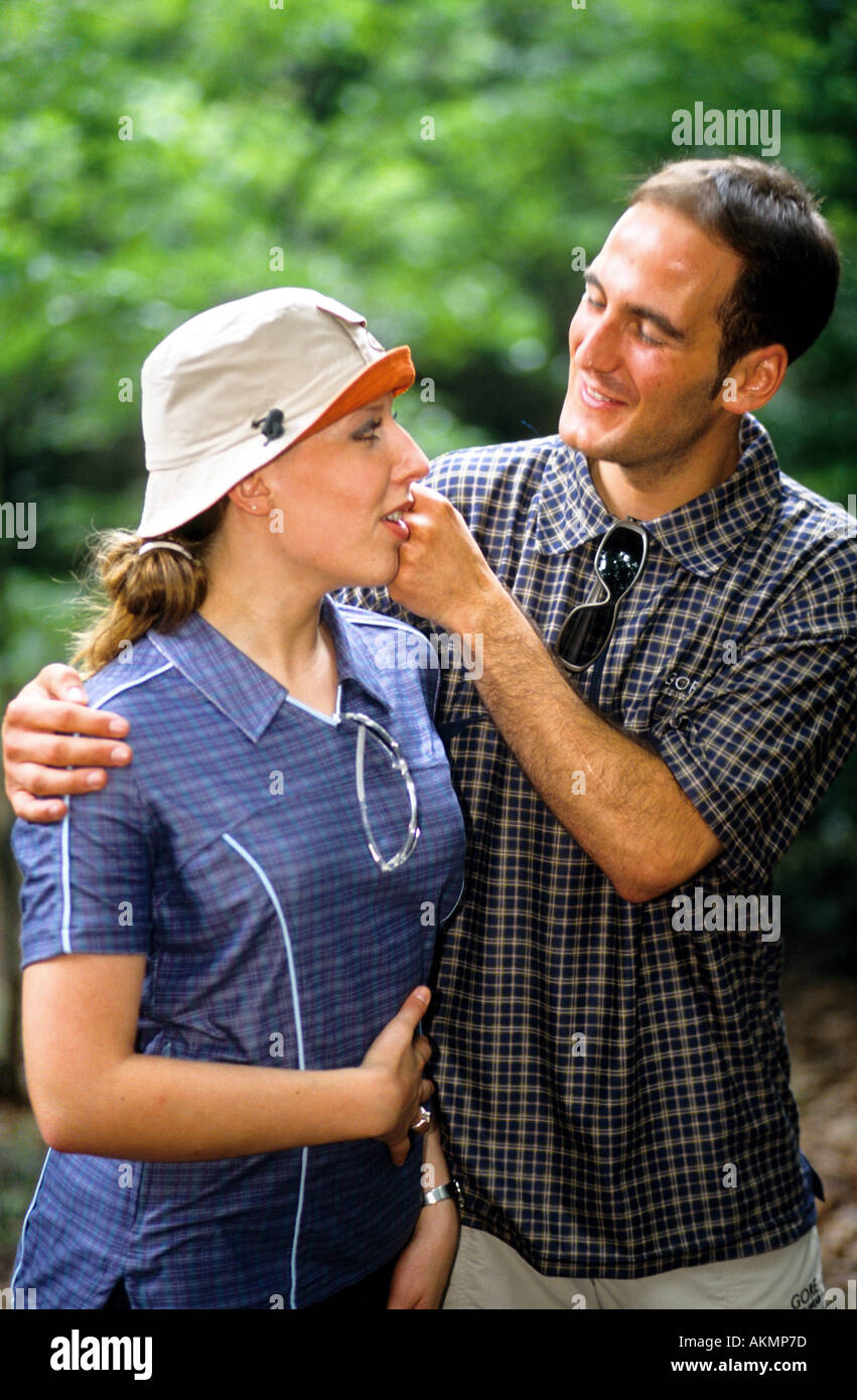 Germany Free time Two young persons talking Stock Photo - Alamy