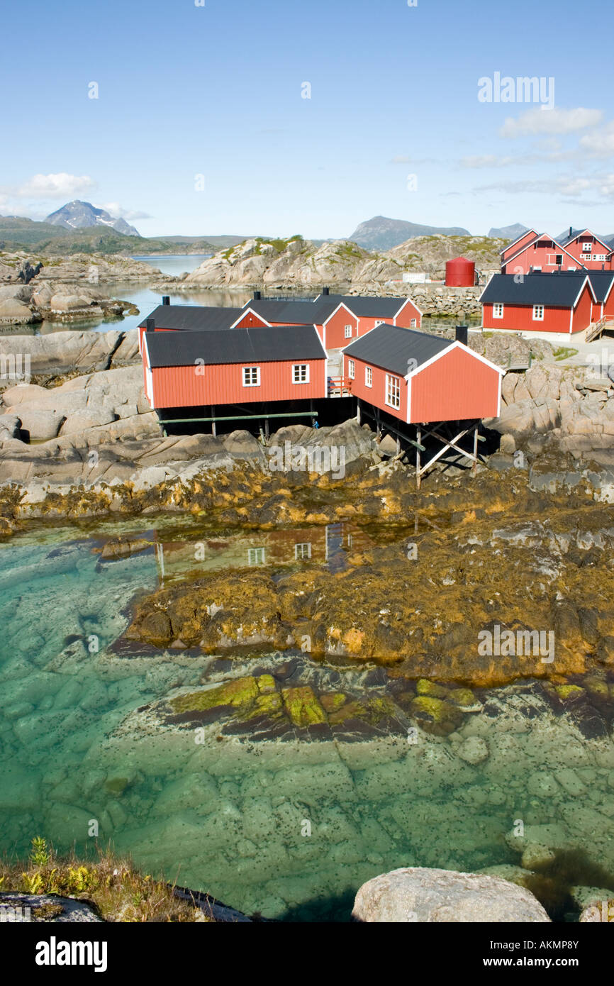 Rorbuer at Mortsund on Vestvagoya, Lofoten Islands, Arctic Norway Stock ...