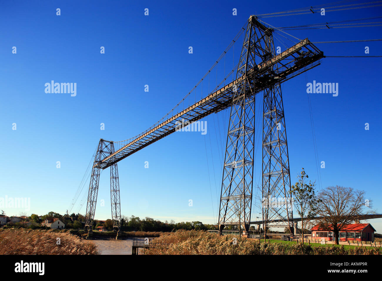 France, Charente Maritime, Rochefort, Martrou iron transfer bridge ...