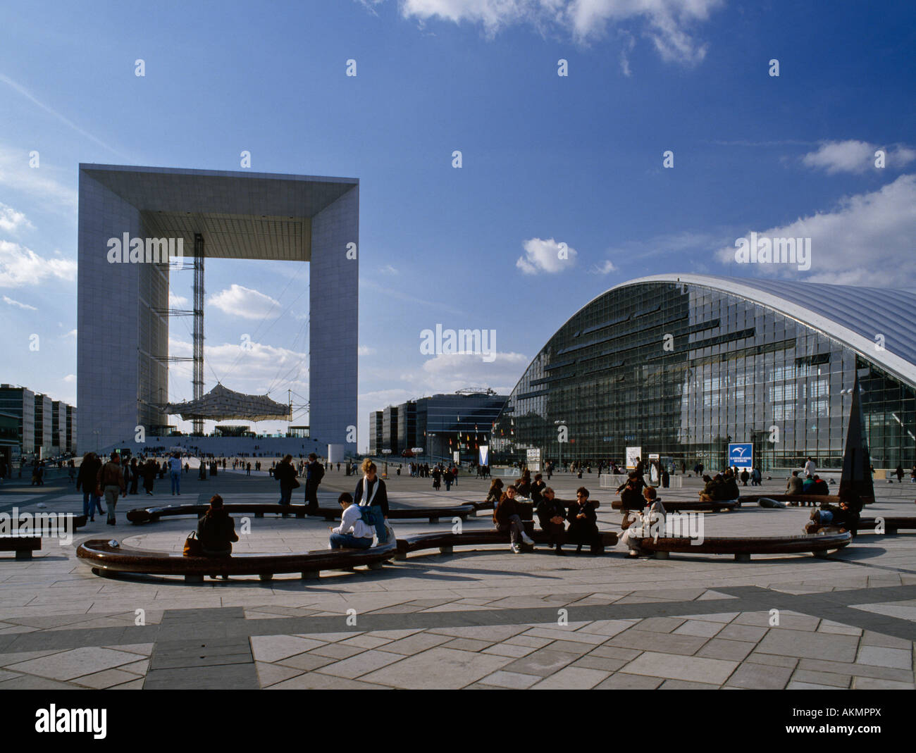 La Grande Arche at La Defense with CNIT building on right Paris France ...