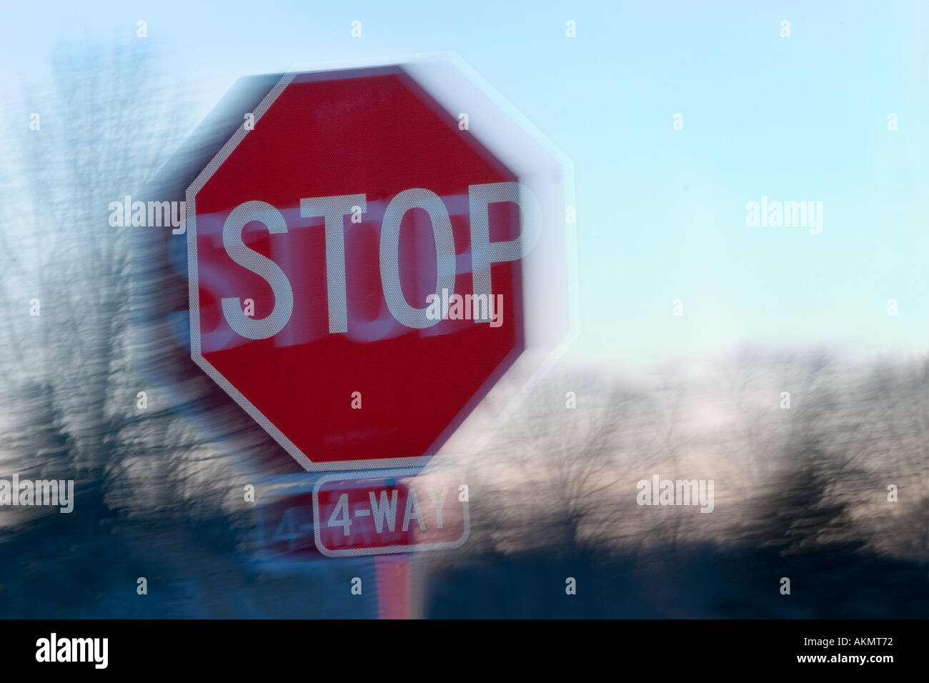 Four way stop sign hi-res stock photography and images - Alamy