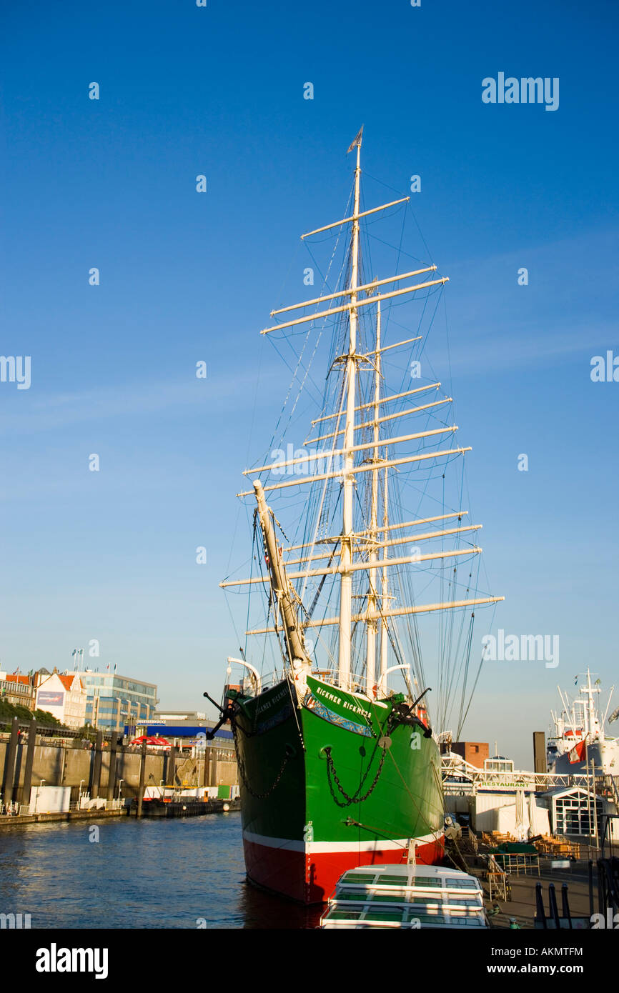 View to the museum ship Rickmer Rickmers Hamburg Germany Stock Photo ...