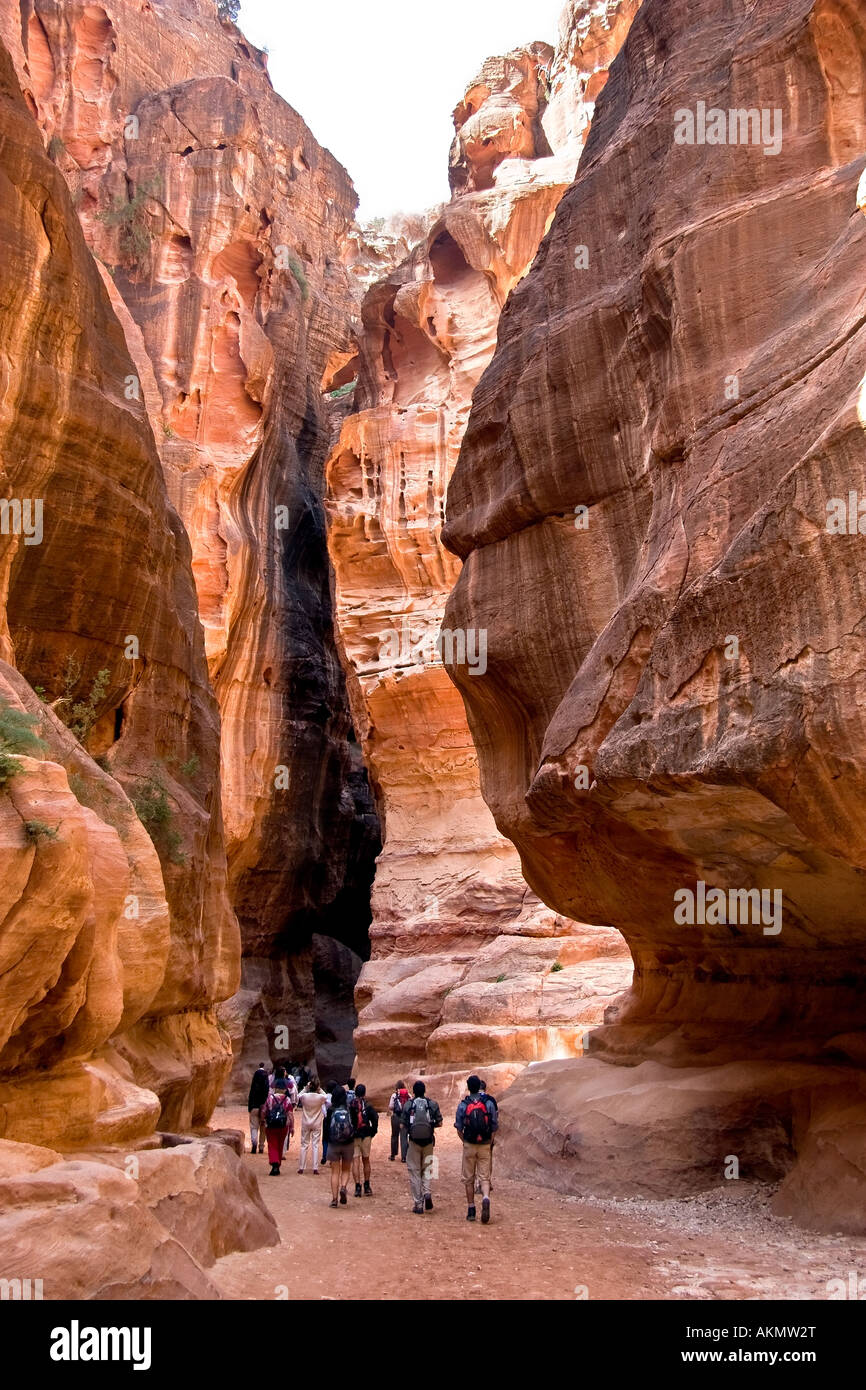 A narrow pass at Petra Jordany Stock Photo - Alamy
