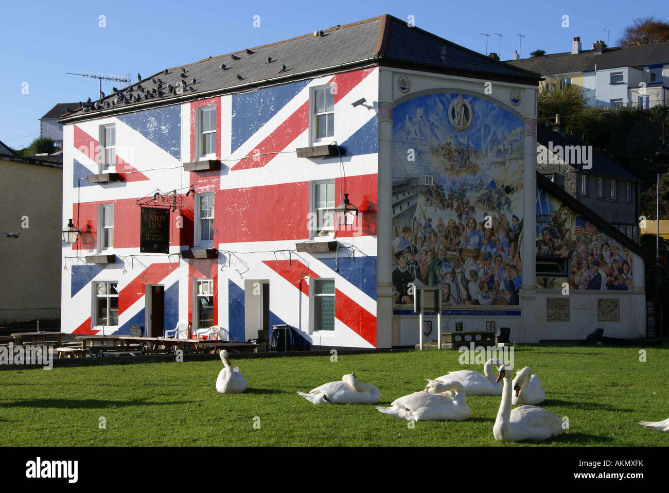 The Union Inn at the base of the Royal Albert Bridge in Saltash ...