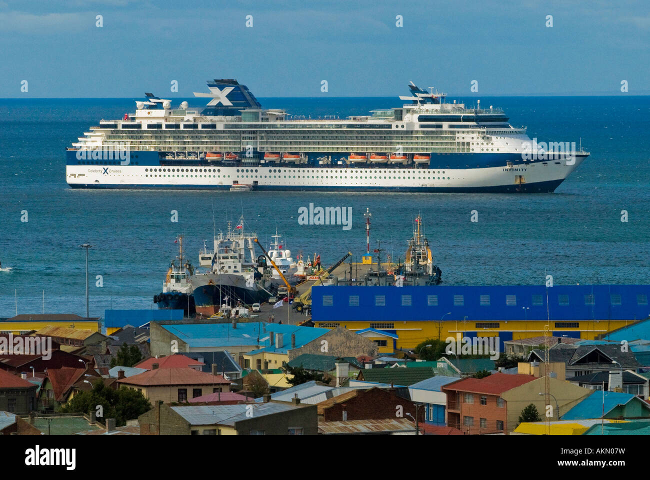 Cruise ship Celebrity Infinity berthed at Punta Arenas, Chile Stock ...