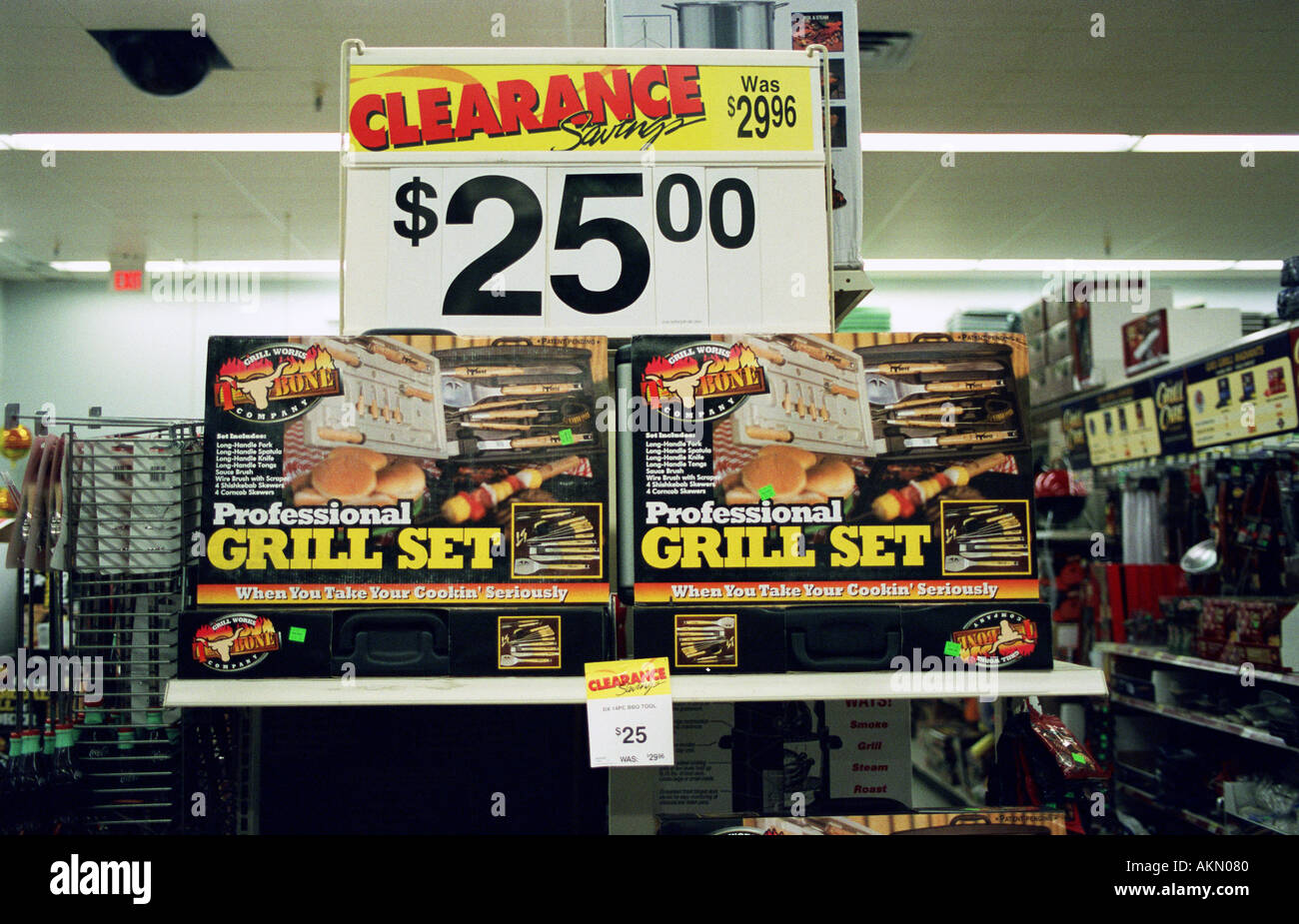 point of sale discount signs in a store advertise sale prices on ...