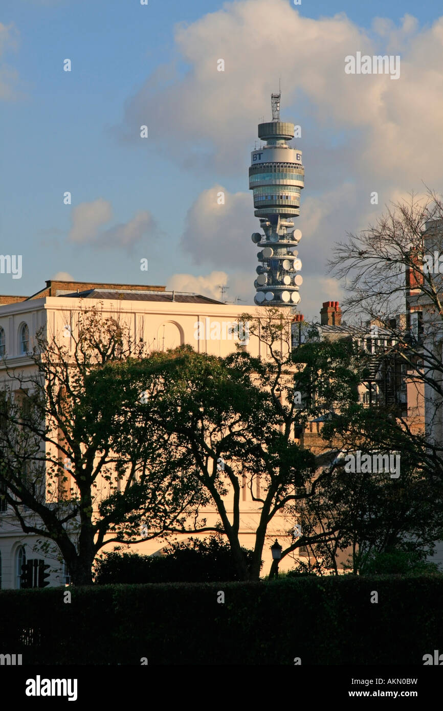 bt post office tower central london england from regents park uk gb ...