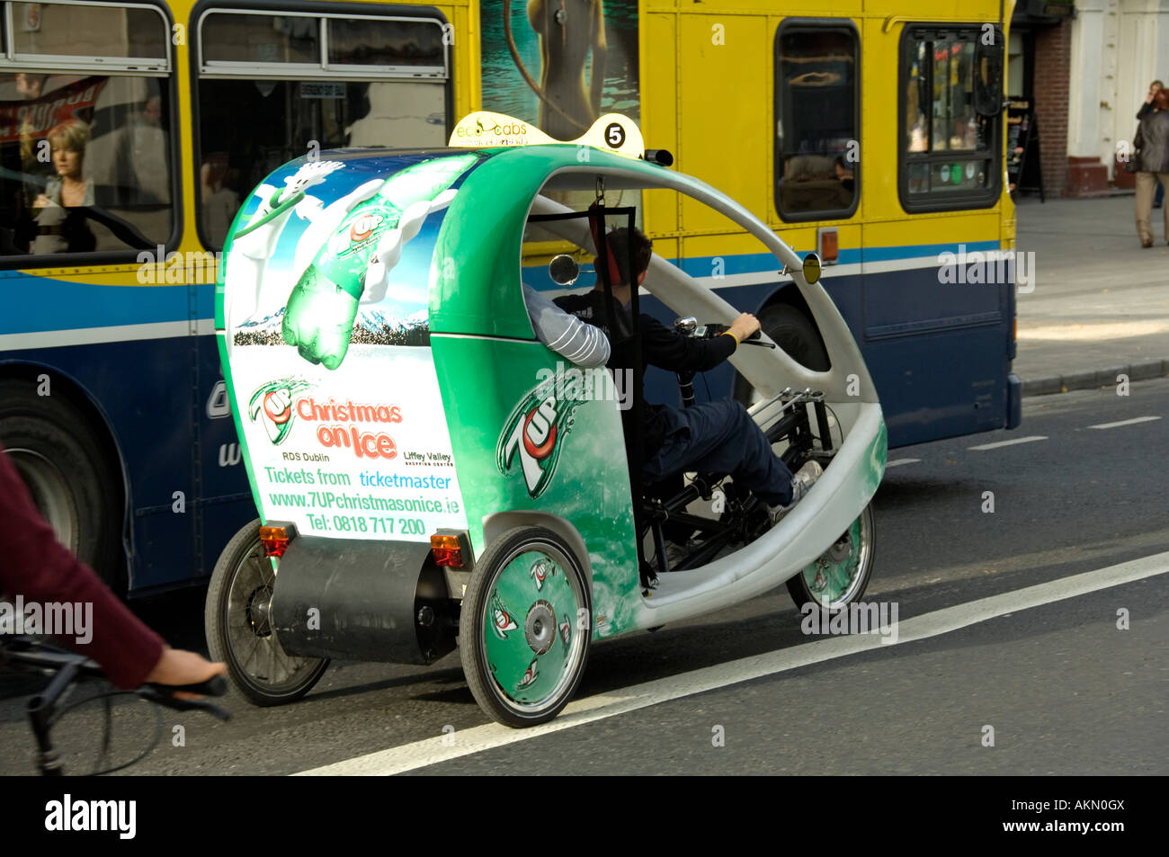 muscle powered rickshaw style bicycle vehicles Ecocabs free to use on ...