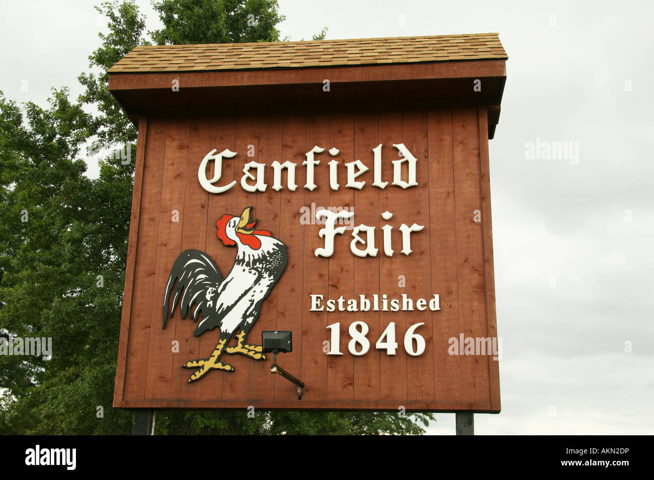 Canfield Fair Sign Canfield Ohio Rooster icon included Stock Photo - Alamy