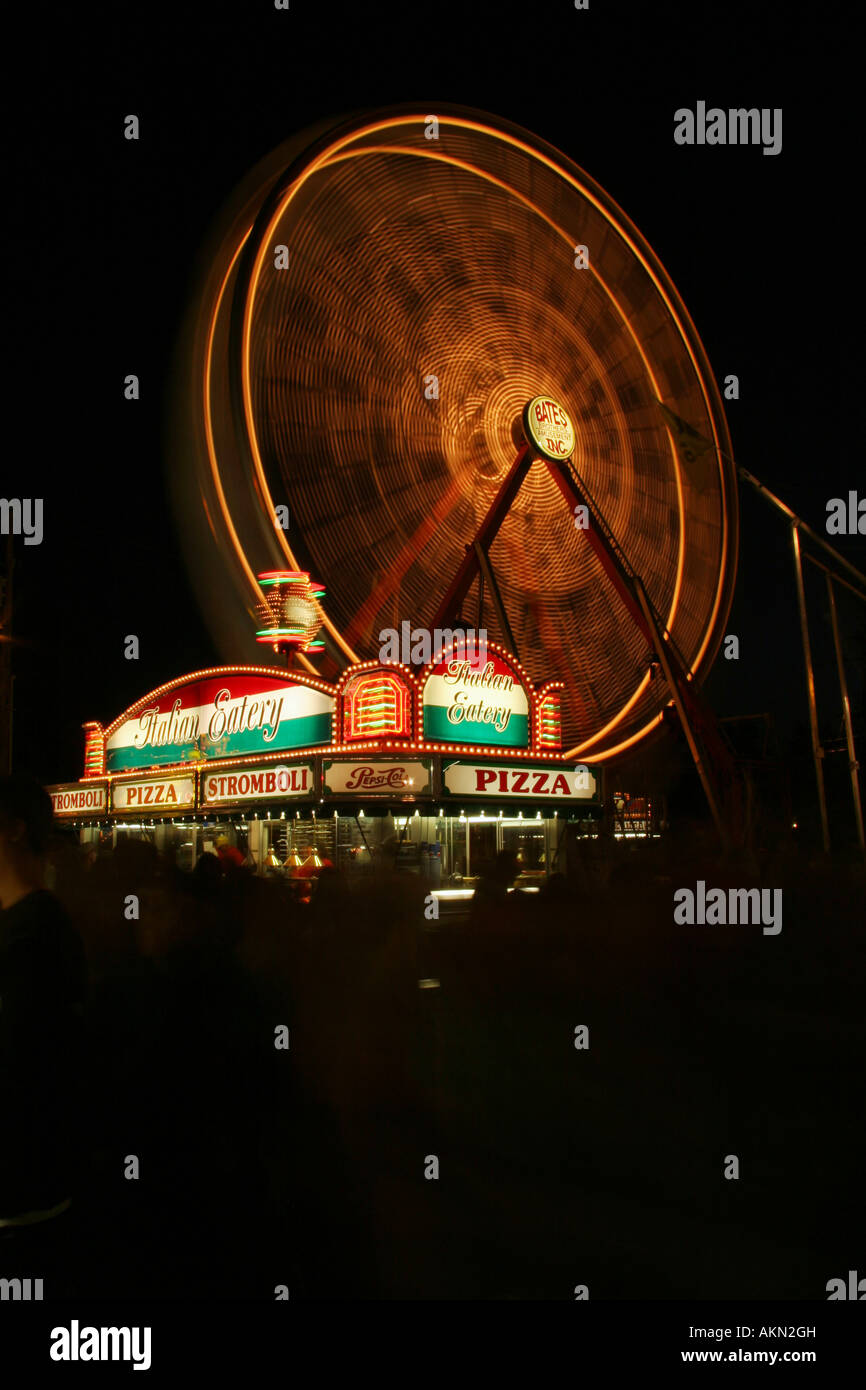 Italian Eatery and Ferris Wheel at Night Canfield Fair Canfield Ohio ...