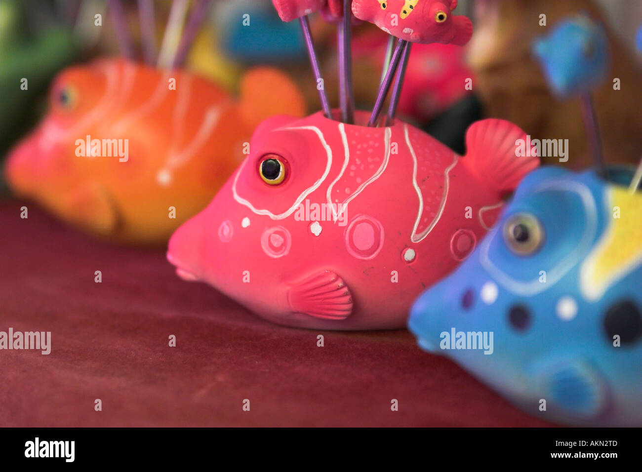 Colorful Ceramic fishs Stock Photo - Alamy