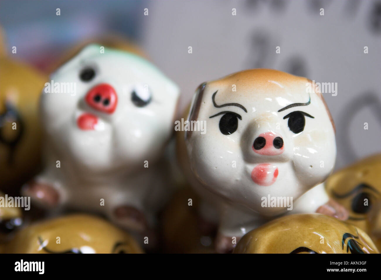 Ceramic pair of pigs Stock Photo - Alamy