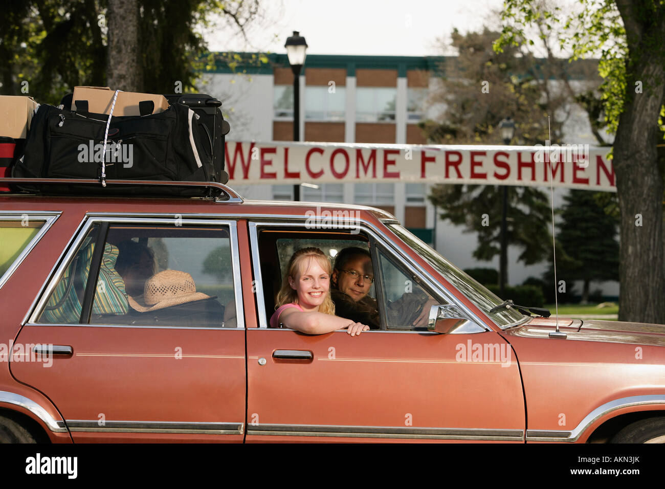 Woman going to College Stock Photo - Alamy