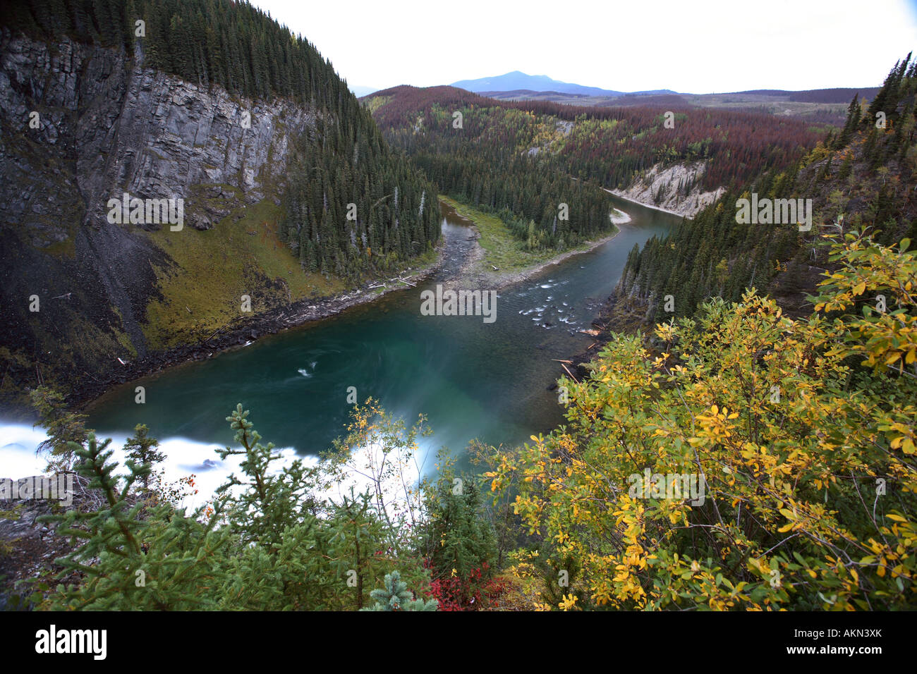 Murray River from side of Kinuseo Fall in Alberta Stock Photo - Alamy