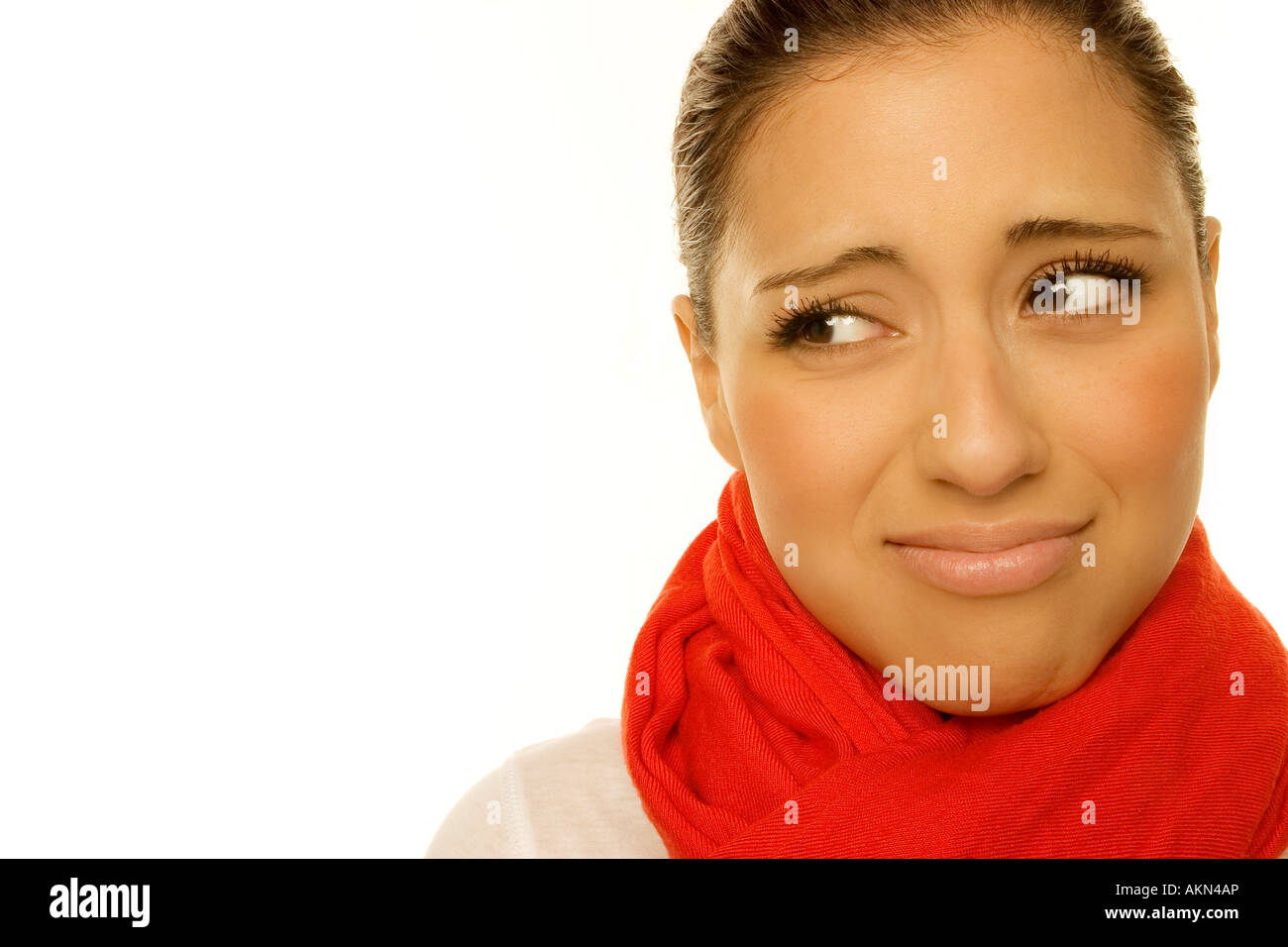Woman with a worried face Stock Photo - Alamy