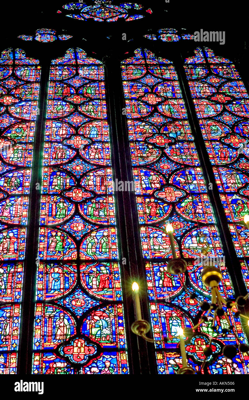 Religion, Paris France, Monument "Sainte Chapelle" High Gothic ...