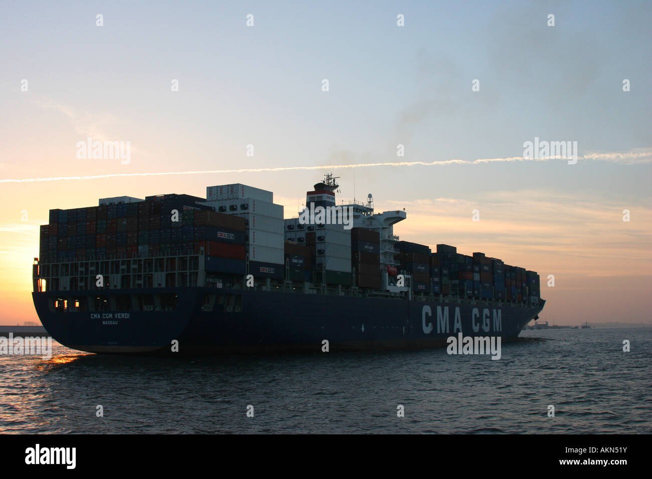 Containership CMA CGM Verdi one of the french container shipping ...